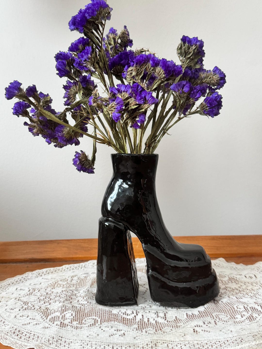 Hand-painted Plaster Platform Boot Sculpture: Alt Indie Decor - Etsy