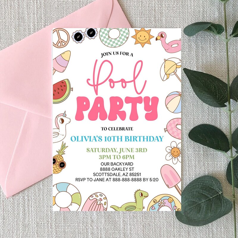 Retro Pool Party - Etsy