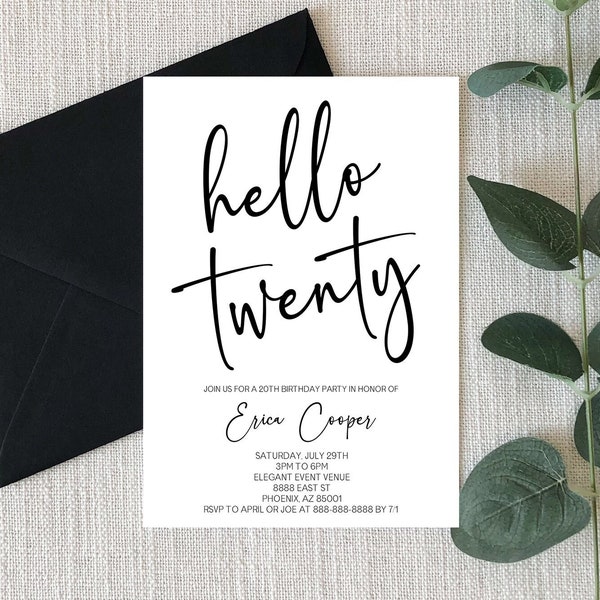 Hello 20 Party Supplies - Etsy