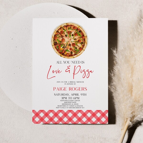Bridal Shower Pizza Invite - Etsy