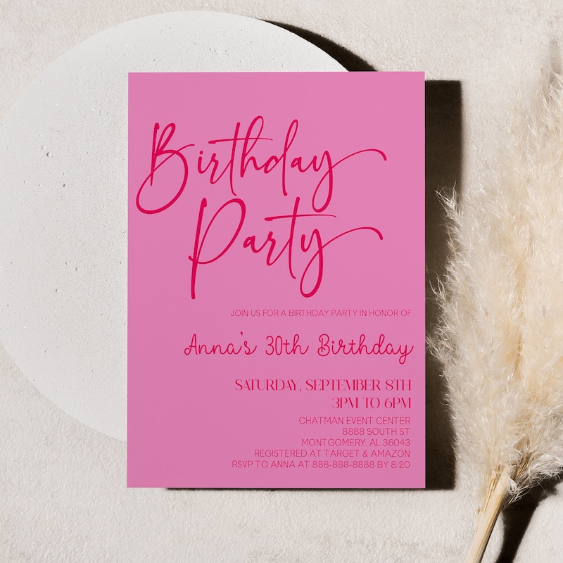 Pink Birthday Party - Etsy