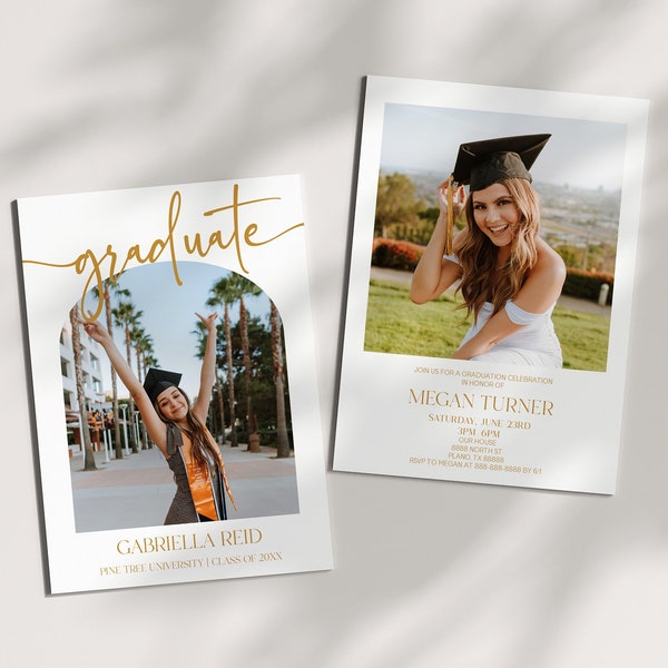 Double Sided Graduation Announcements - Etsy