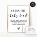 Baby Shower Guess the Baby Food Game Sign and Cards | Minimalist Baby ...