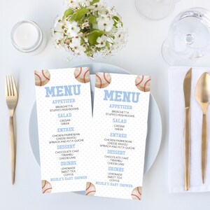 Editable Baby Shower Menu | Baseball Themed | Sports - Etsy