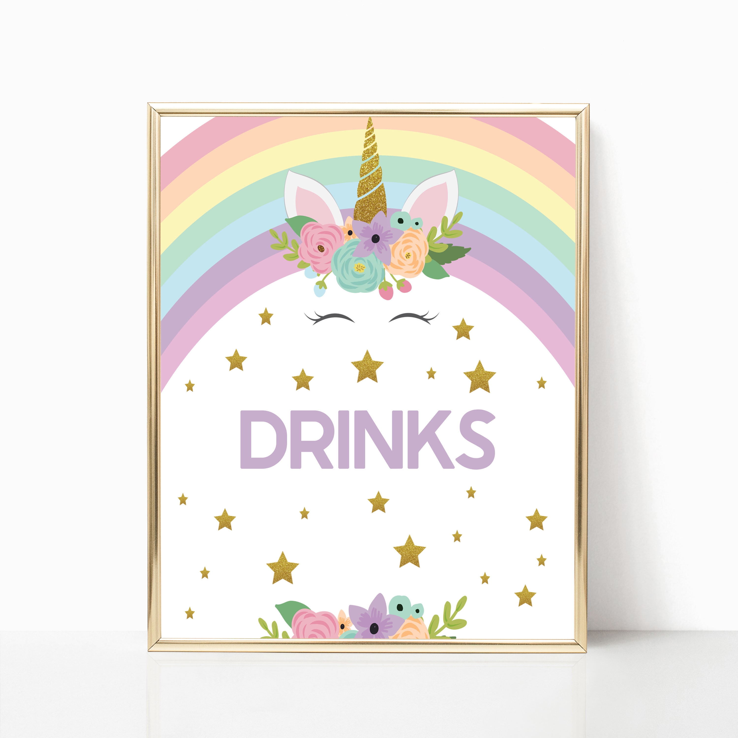 Unicorn and Rainbows Themed Party Sign Set 8x10 Unicorns - Etsy