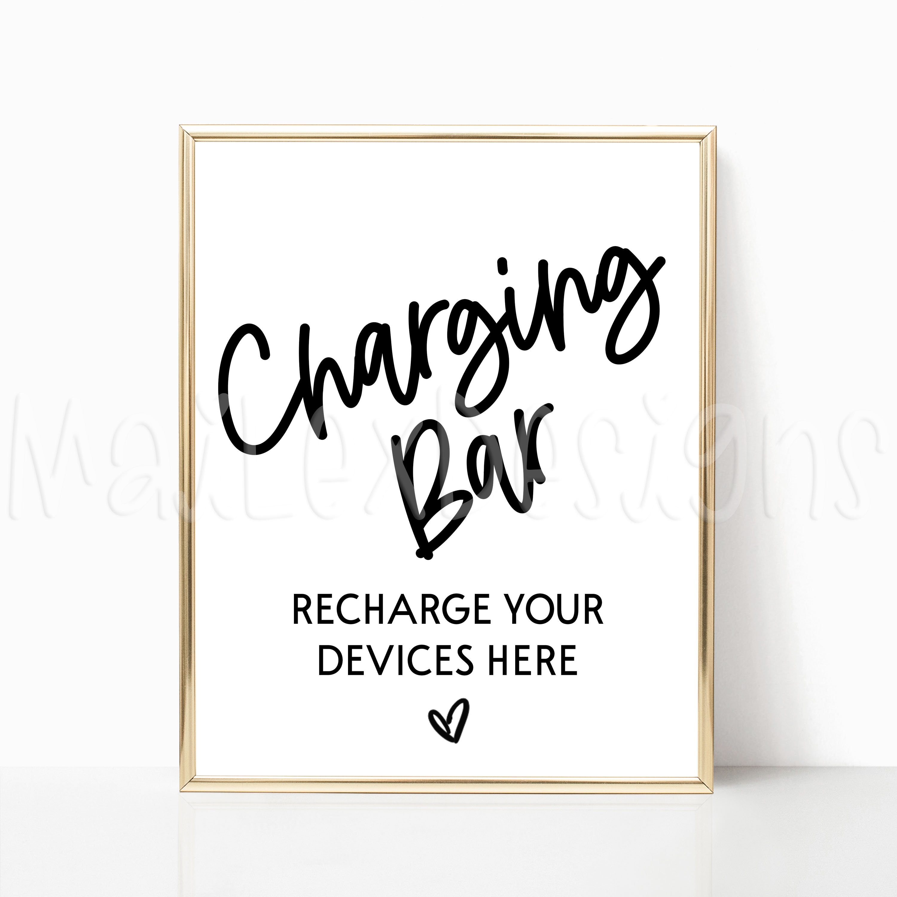 Charging Bar Sign Charge Your Phone Here Sign 8x10 Sign - Etsy