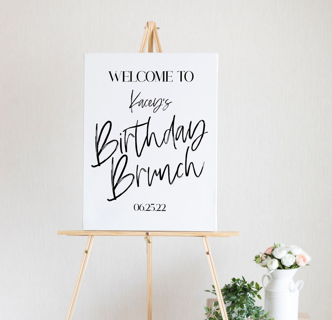 Birthday Brunch Welcome Sign | Editable Birthday Party Welcome Sign - Etsy