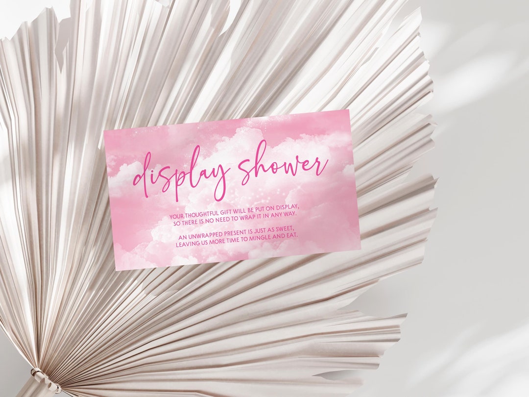 Pink Sparkly Cloud Nine Display Shower Card | Baby Shower Display ...