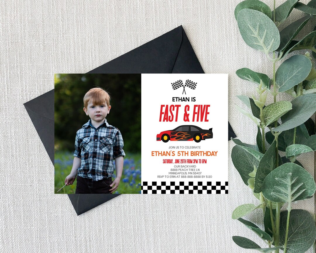 Fast and Five Race Car Custom Picture Photo 5th Birthday Party ...