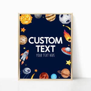Outer Space Galaxy Themed Party Sign Set 8x10 Birthday Party Baby ...