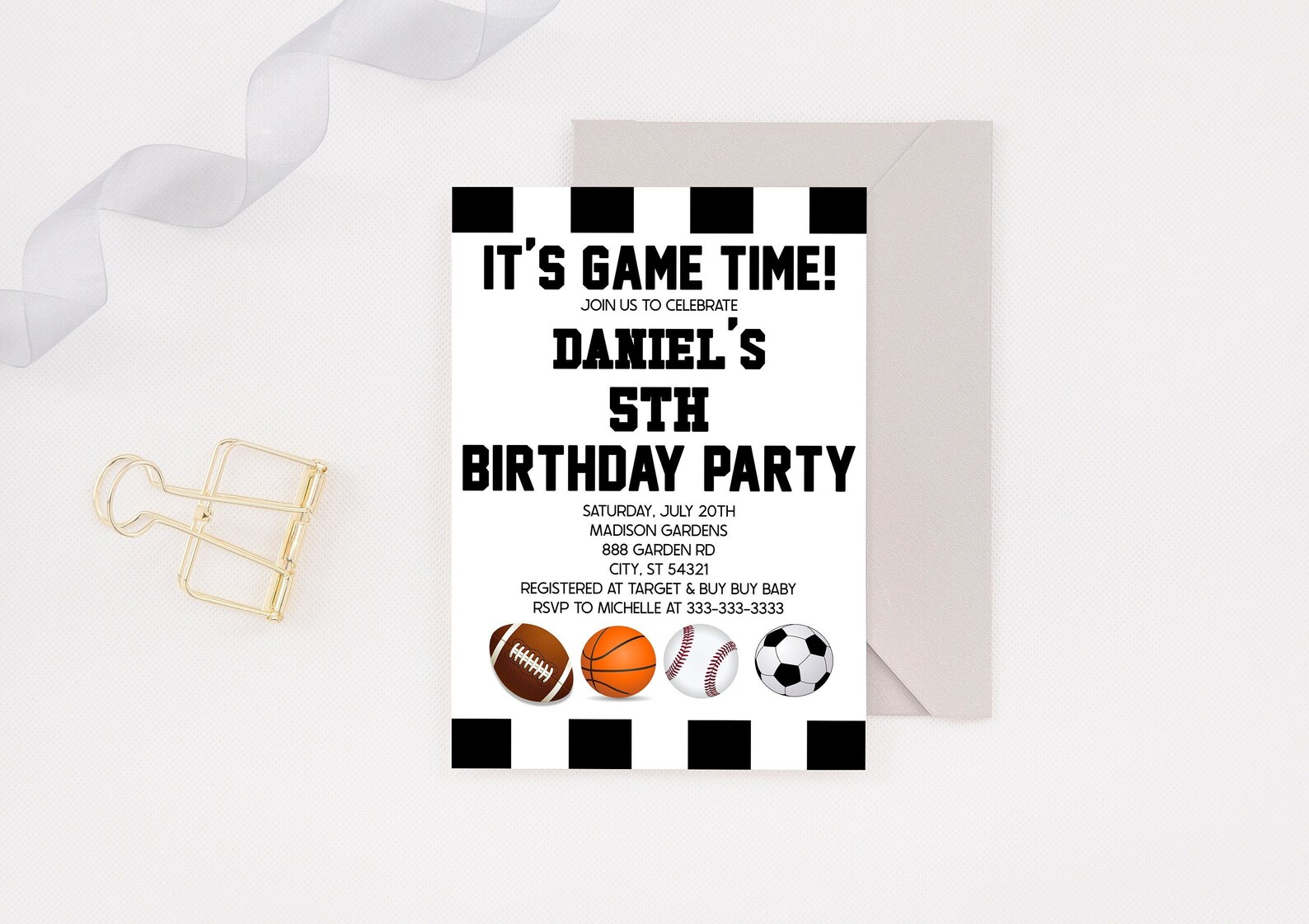 Editable Sports Themed Birthday Invitation Sport Theme B-day | Etsy