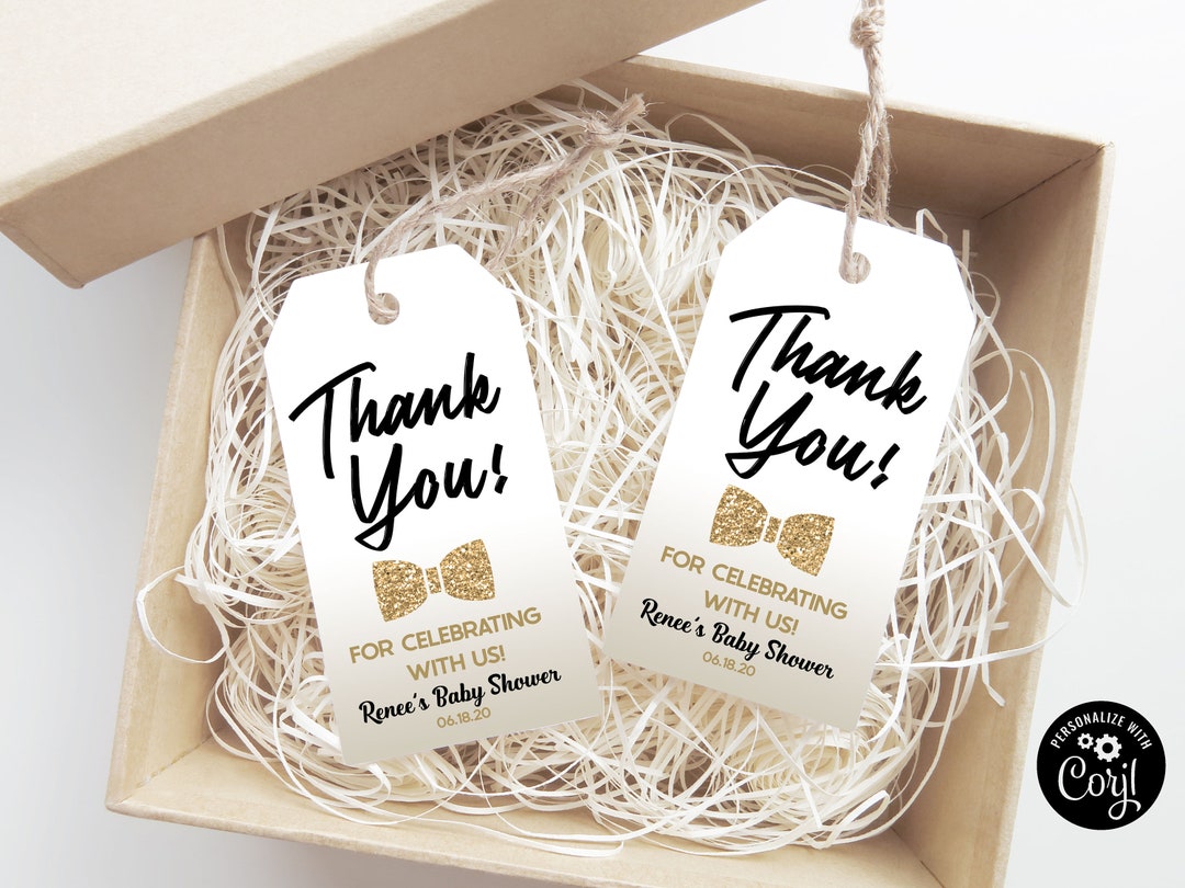 Printable Baby Shower Party Favor Tag | Bowtie Little Man Gentleman ...