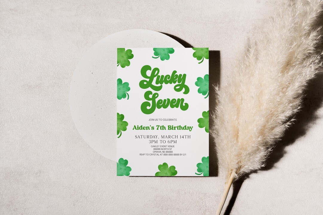 Lucky Seven St. Patrick's Day Shamrock Lucky Four Leaf Clover 7th ...