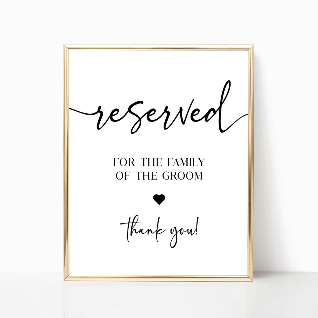 Editable Reserved Sign Template | Minimal Minimalist Modern Elegant ...