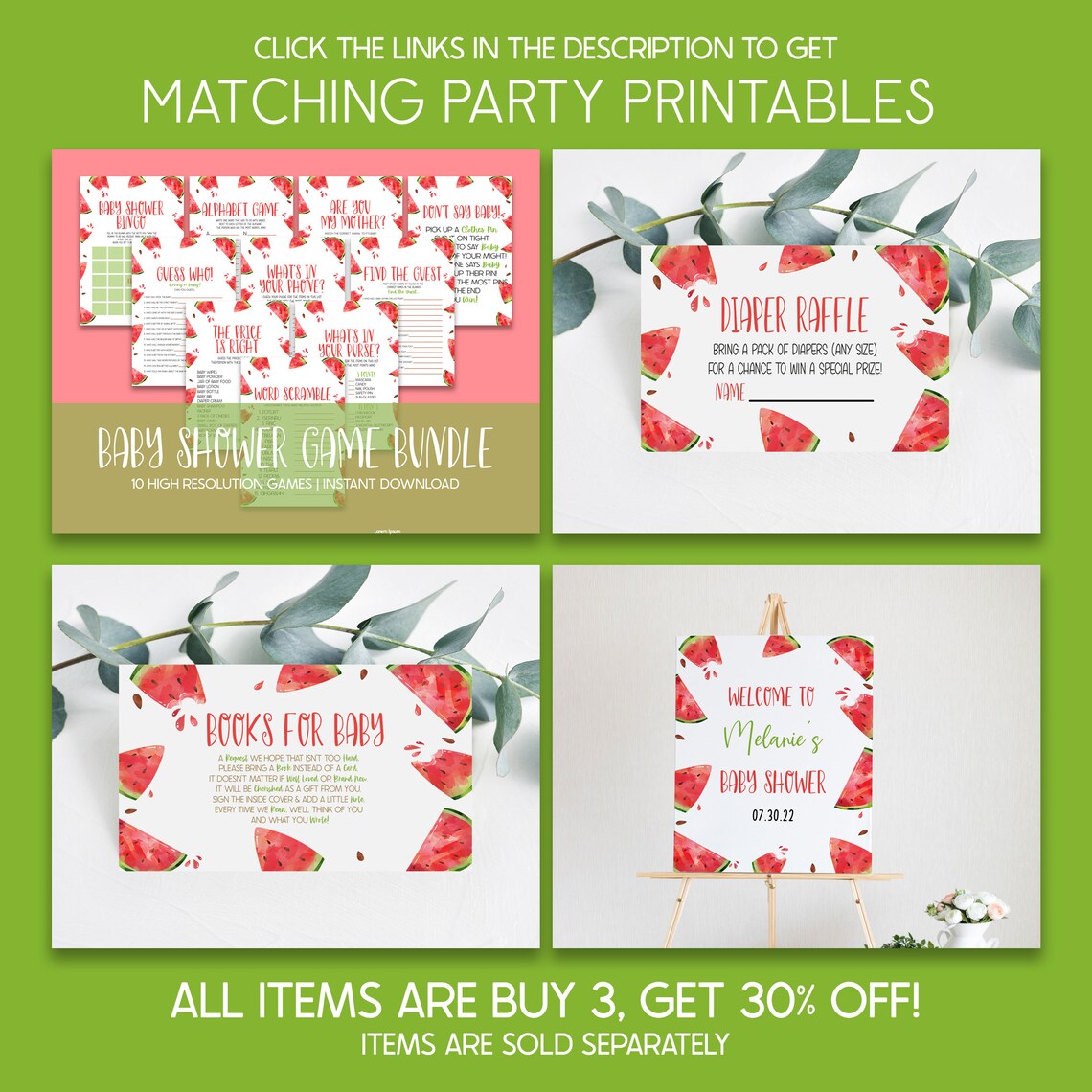 Watermelon Themed Baby Shower Welcome Sign - Etsy