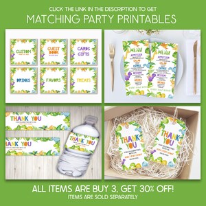 Editable Baby Shower Menu | Dinosaur Jurassic Age T-rex Theme - Etsy