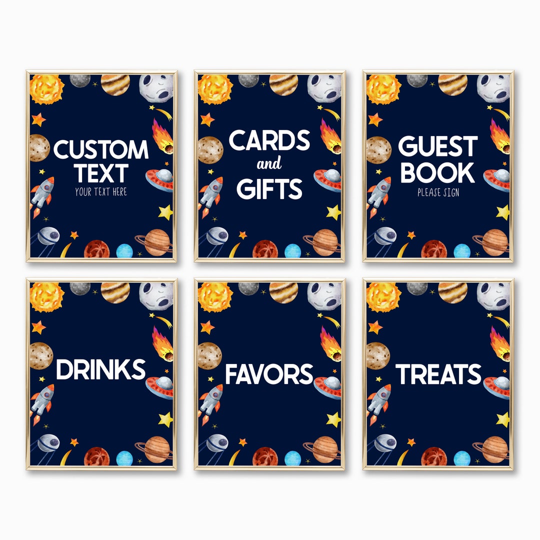 Outer Space Galaxy Themed Party Sign Set | 8x10 Birthday Party Baby ...