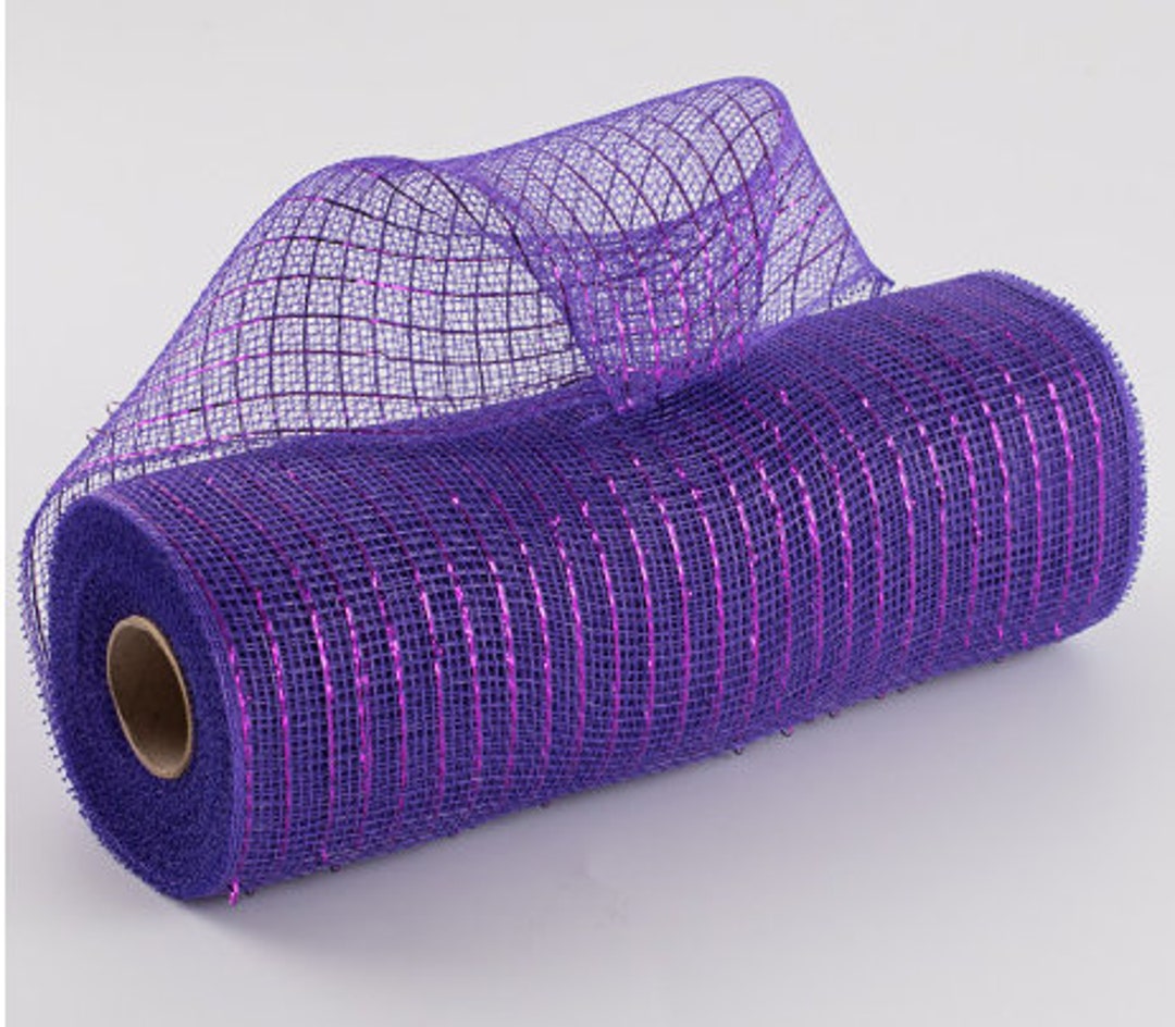 Metallic Purple Poly Deco Mesh, Purple Deco Mesh, 10" Mesh, Standard ...
