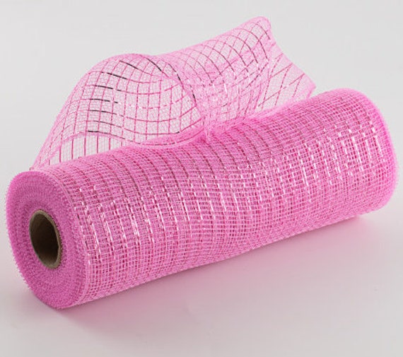 Metallic Pink Poly Deco Mesh Pink Deco Mesh 10 Mesh | Etsy