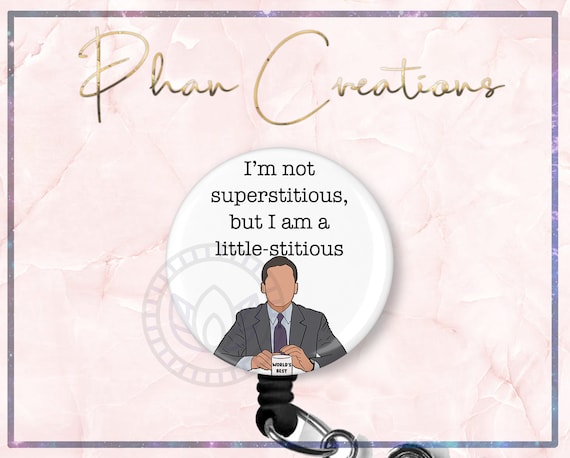 I'm Not Superstitious but I Am A Little Stitious ID Badge - Etsy