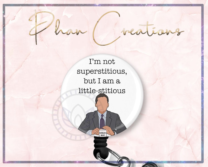 I'm Not Superstitious but I Am A Little Stitious ID Badge - Etsy