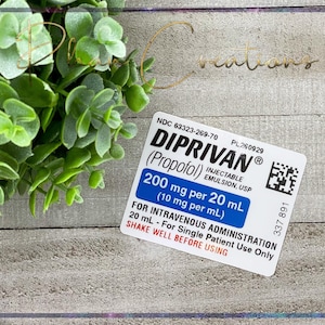 Diprivan Propofol Medication Sticker | Hydro Flask Decal | Funny Vinyl ...