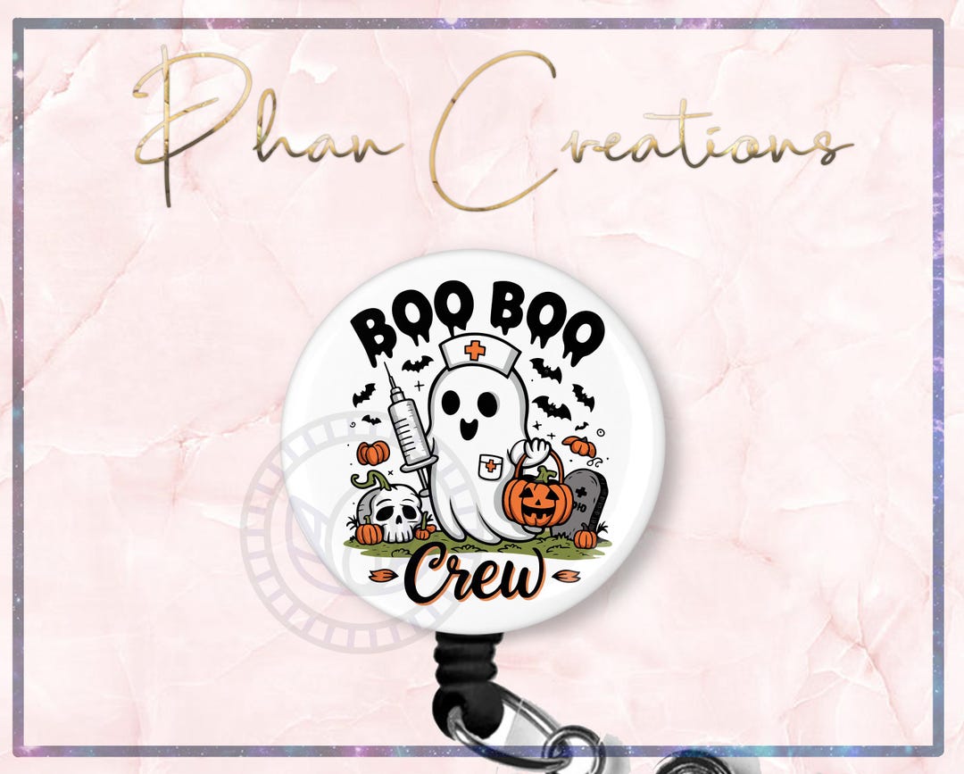 Boo Boo Crew ID Badge Reel, Halloween Badge, Cute Badge, Funny Badge ...