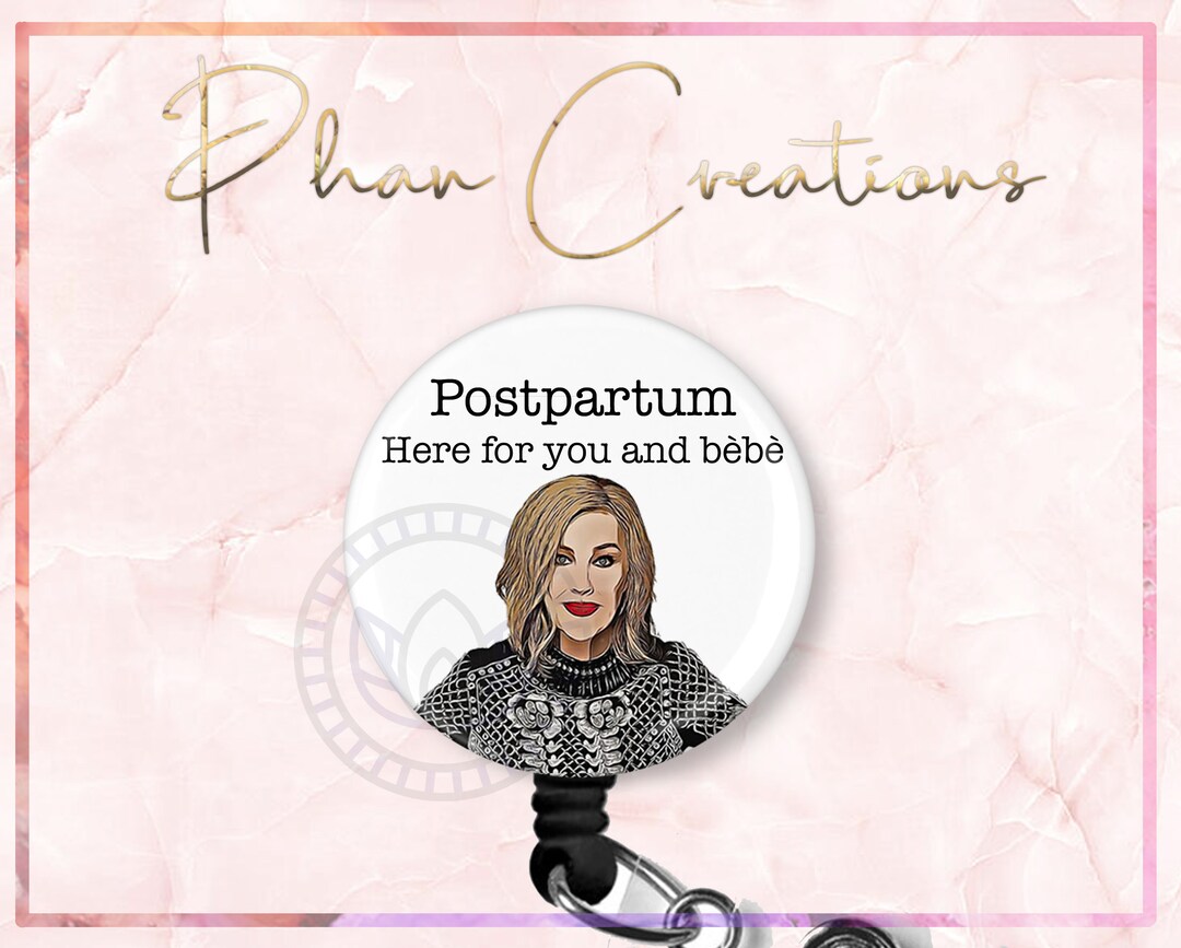 Postpartum Badge Reel Rose Badge Funny Badge Reel Badge - Etsy