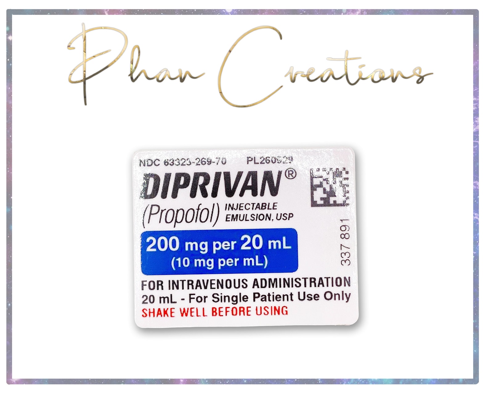Diprivan Propofol Medication Sticker | Hydro Flask Decal | Funny Vinyl ...