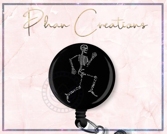 Anatomy Skeleton Badge Reel Funny Badge Reel Halloween | Etsy