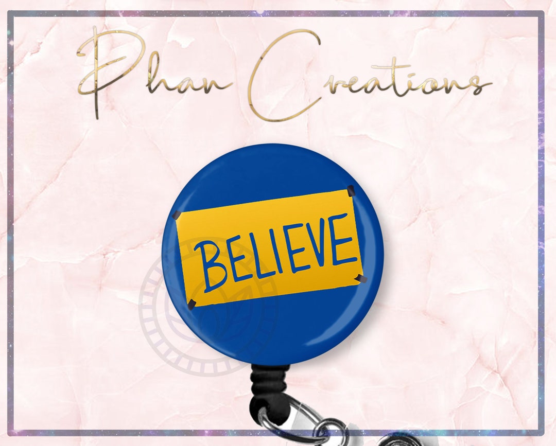 Believe Badge Reel, Ted Badge Clip Funny Badge Holder, Retractable ...