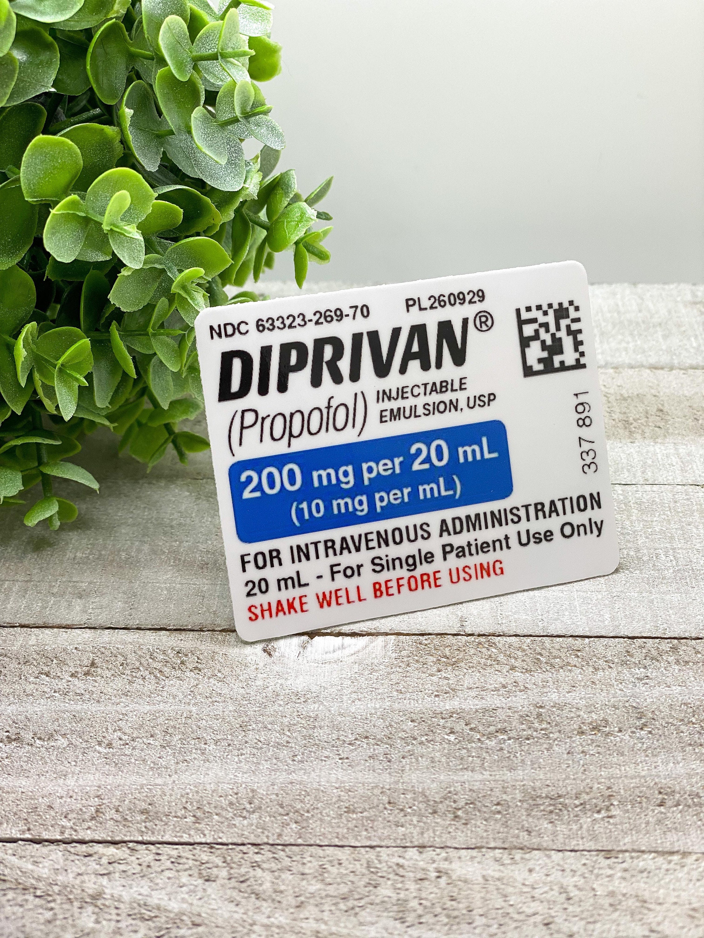 Diprivan Propofol Medication Sticker | Hydro Flask Decal | Funny Vinyl ...