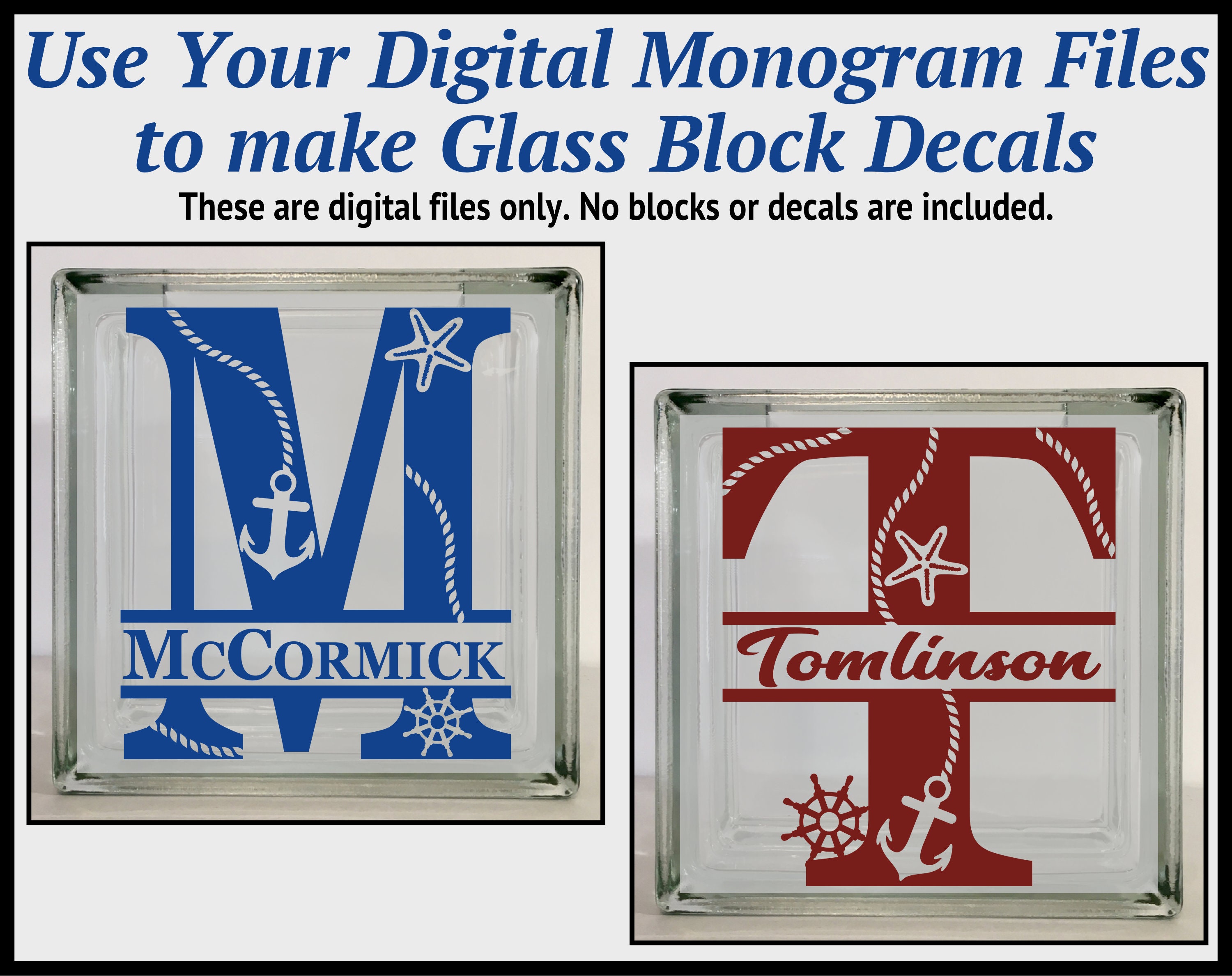 Split Nautical Monograms Instant Downloadable Digital SVG for Cricut ...