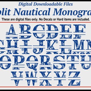 Split Nautical Monograms - Instant Downloadable Digital SVG for Cricut ...