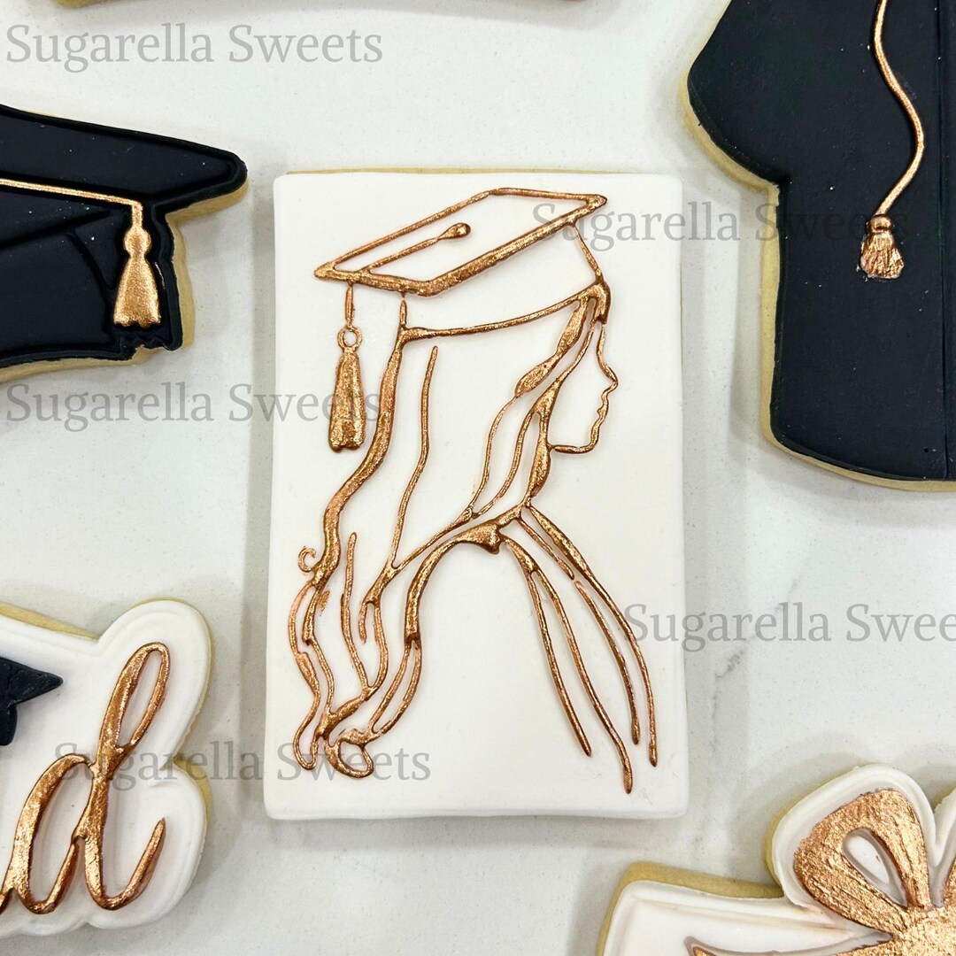 Girl Graduation Cookie Cutter and Stamp, Grad Cookie Embosser - Etsy