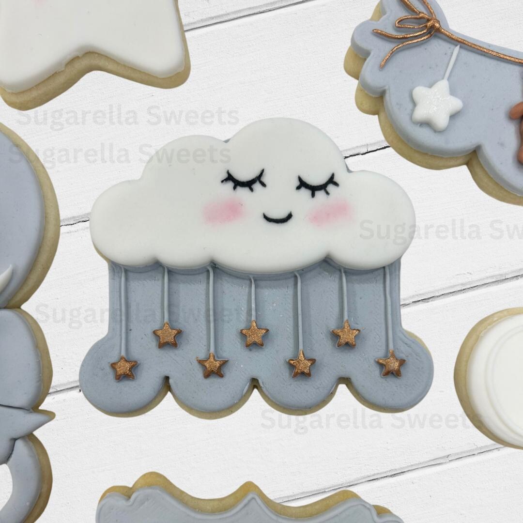 Cloud Cookie Cutter and Stamp, Baby Shower Cookie Cutter, Twinkle Twinkle Little Star Cookie ...