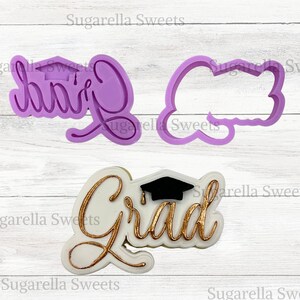 Grad Cookie Cutter and Stamp, Graduation Cookie Cutter, Grad Cookie ...