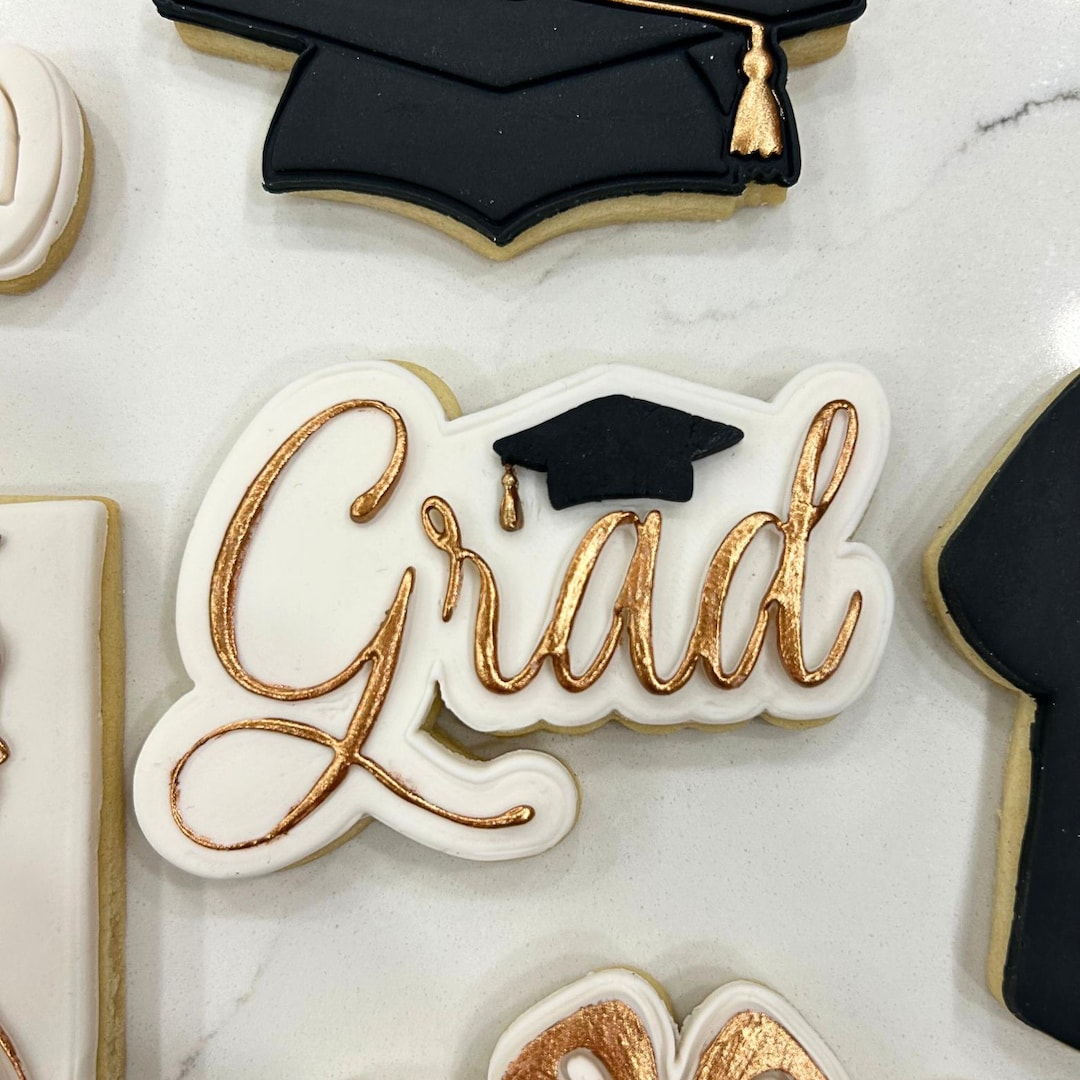 Grad Cookie Cutter and Stamp, Graduation Cookie Cutter, Grad Cookie ...
