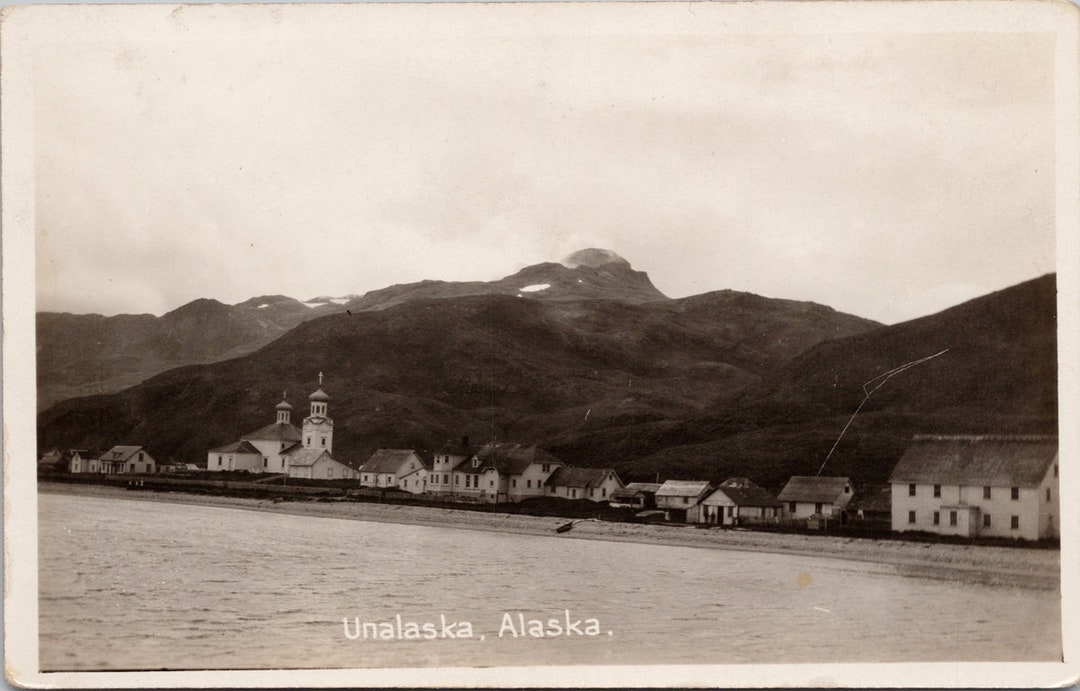Unalaska Alaska AK Town View Church of Holy Ascension Real Photo ...