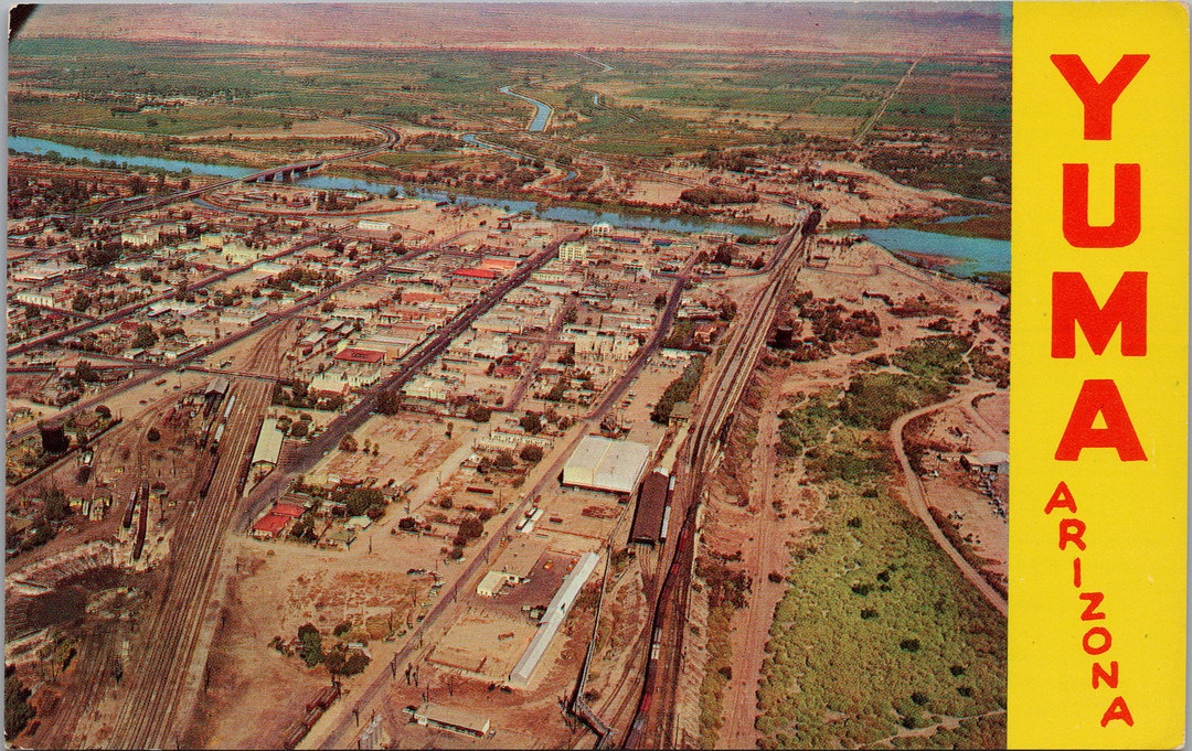 Yuma Arizona Aerial View Looking West Large Letter Unused Vintage ...