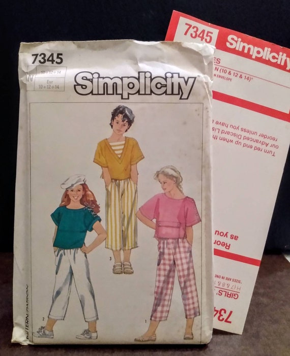 Vintage SIMPLICITY 7345 Sewing Pattern/ Uncut/girls Loose - Etsy
