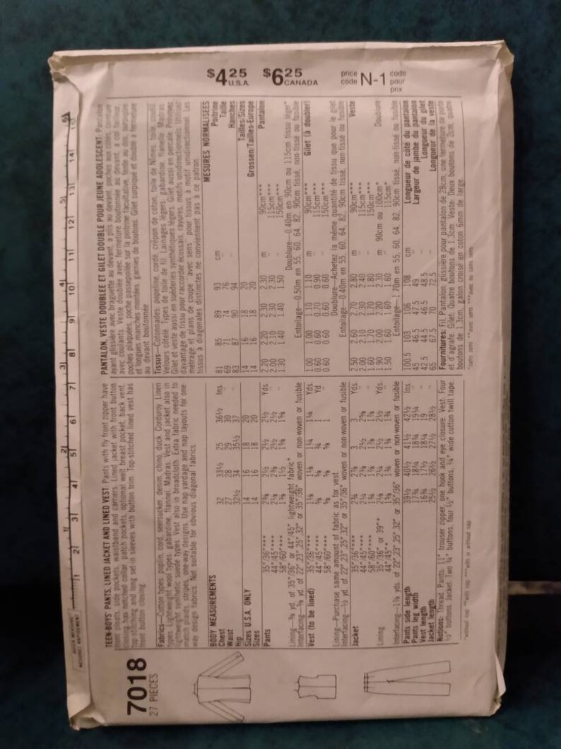 Vintage Simplicity 7018 Sewing Pattern/ Uncut/ Teen Boys - Etsy