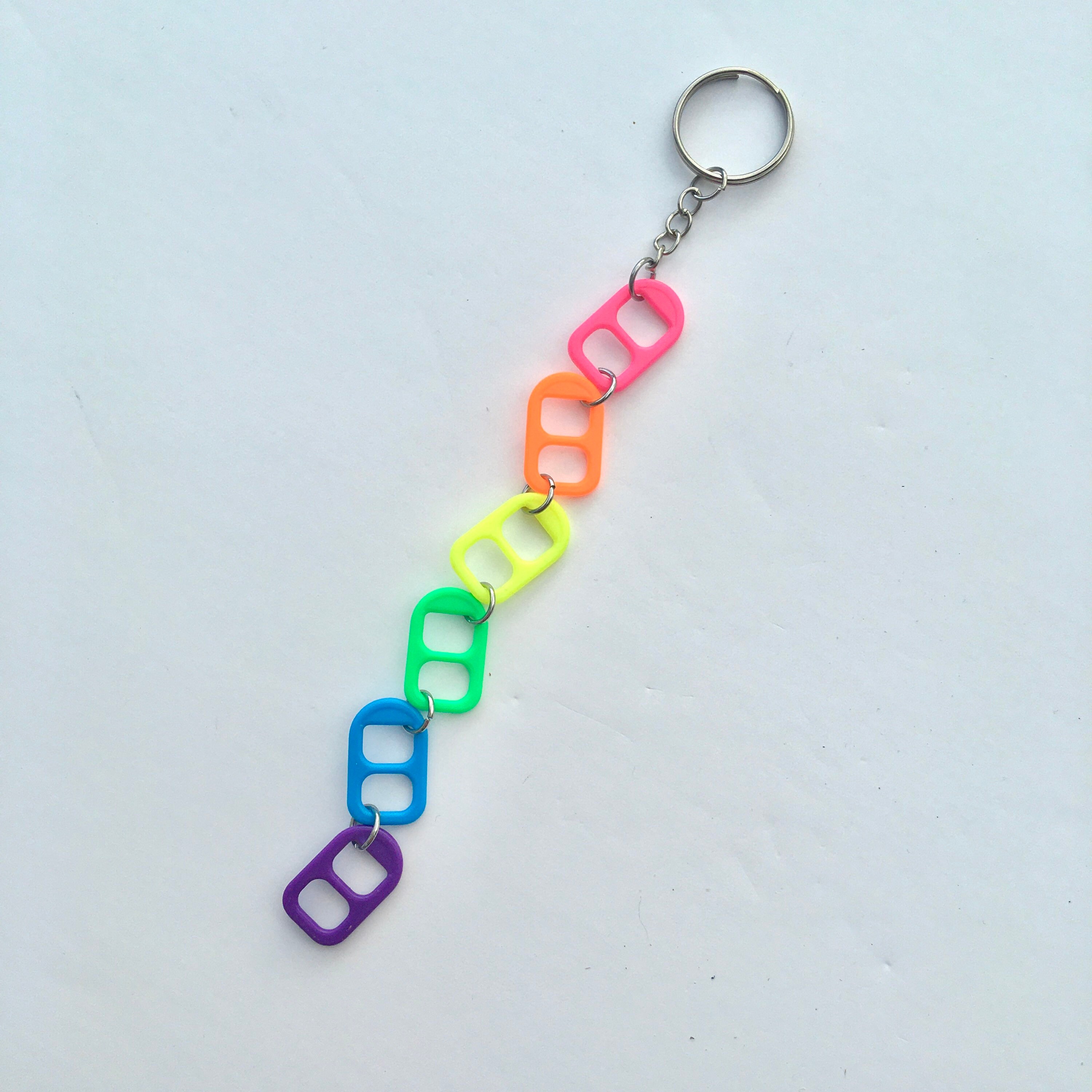 Rainbow Soda Tab Keychain Decora, Decora Keychain, Rainbow Keychain ...