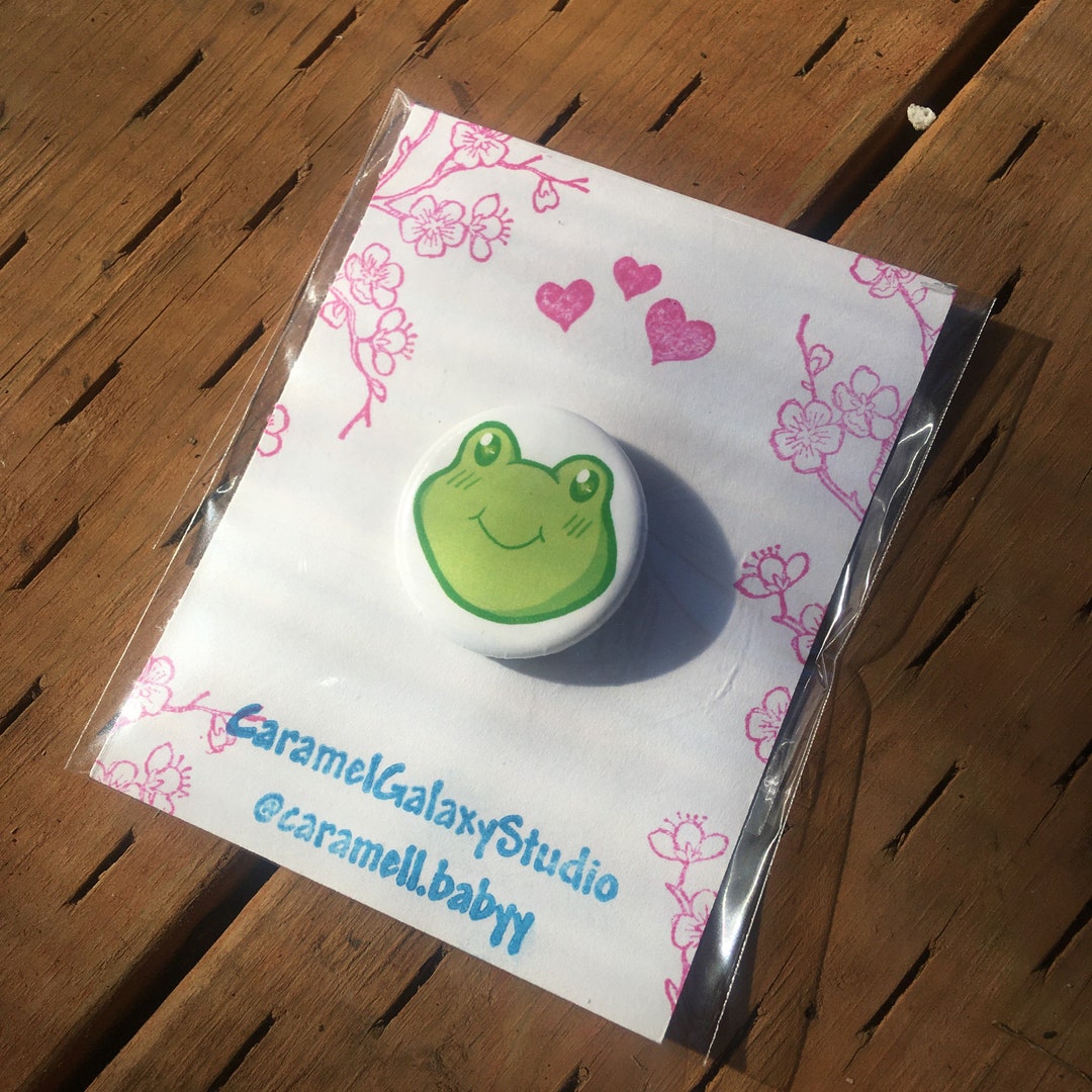 Happy Frog Button Froggy Frogger Cute Aesthetic - Etsy