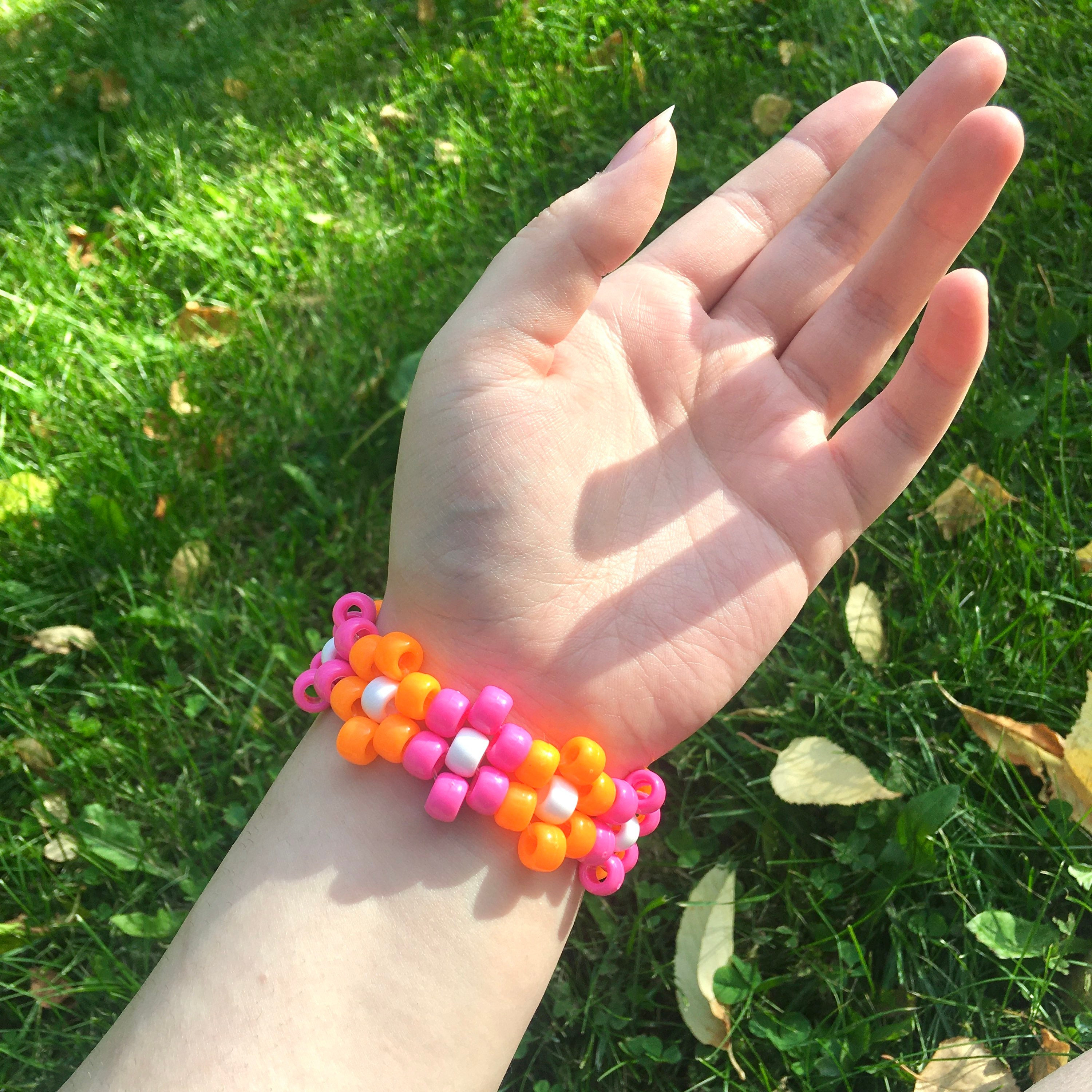 Lesbian Flower Kandi Cuff Pride Collection Lgbt Jewelry Bracelets Stocking Stuffer Queer Gift LGBT LGBTQ WLW Sapphic Collection Etsy