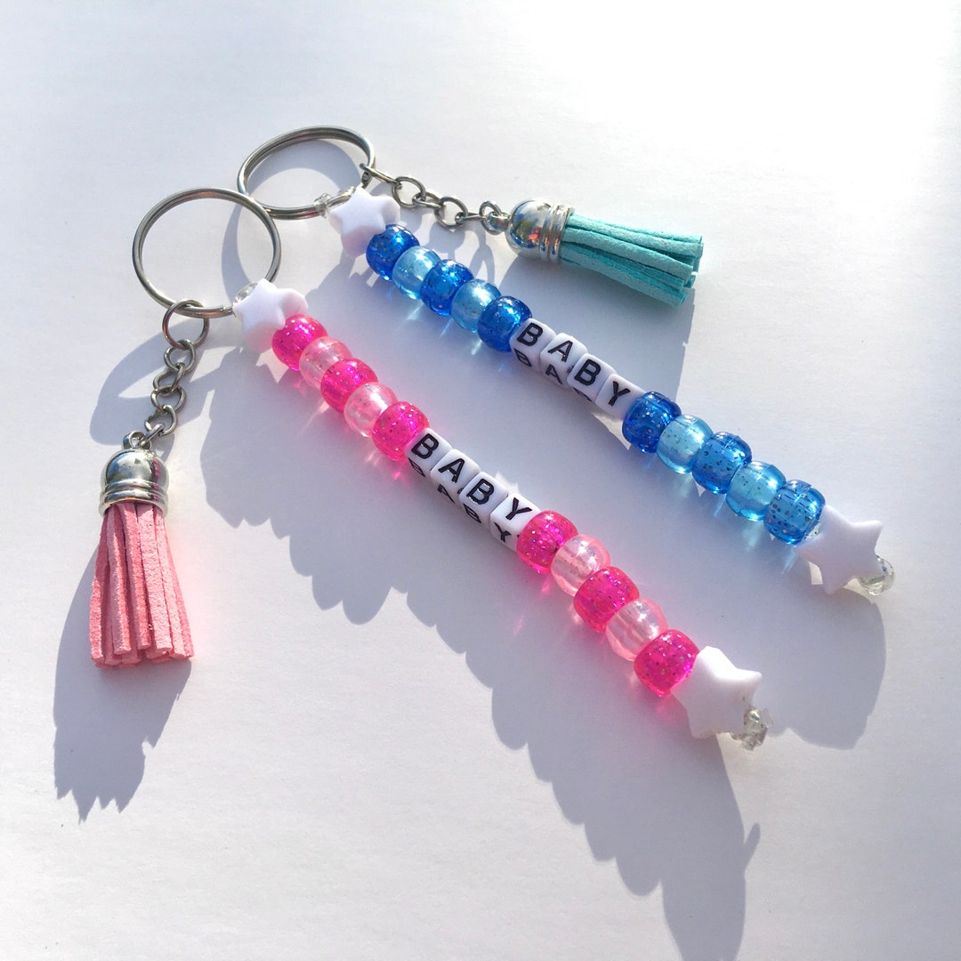 Pink & Blue baby Keychains Petname Keychain, Pet Name, Kandi Keychain ...