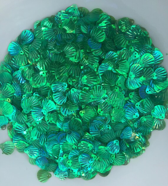 150 Mermaid Green shell sequins | Etsy
