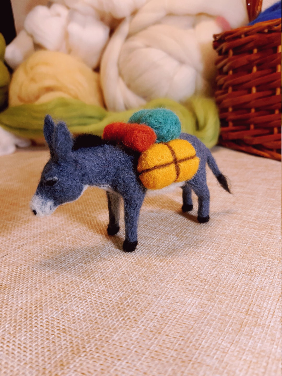 Needle Felt Donkey Sculpture. Grey Felt Donkey - Etsy