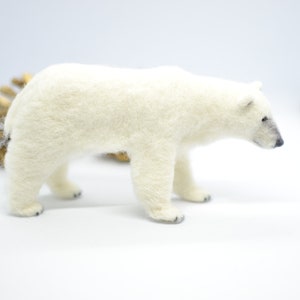 Needle Felted Polar Bear. Fiber Art, Handmade, Forest Animal.(made to ...