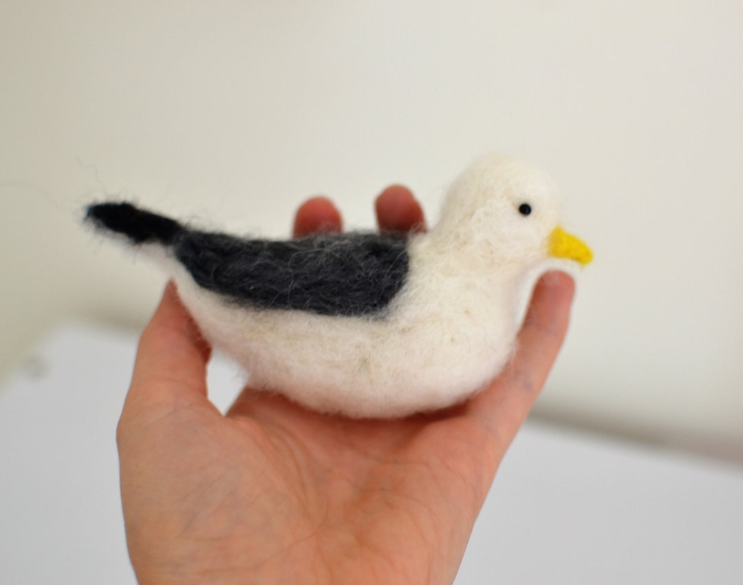 Needle Felted Seagull Bird Needle Felted Bird Christmas Ornament. - Etsy